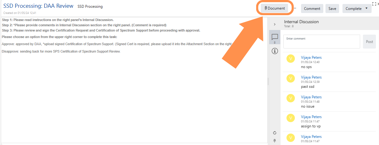 Access Documents Associated with a Request
