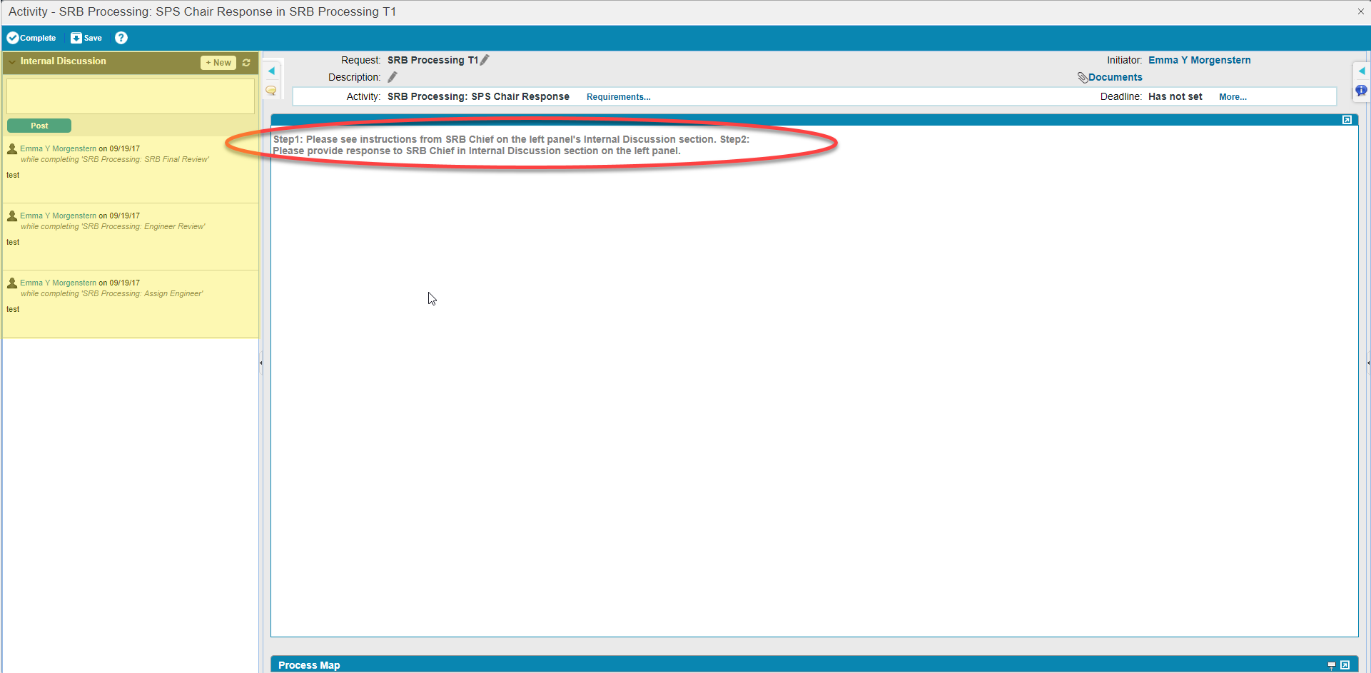 Conduct SPS Chair Review in SRB Processing